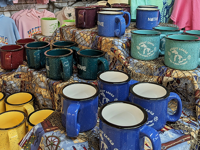 These sturdy mugs aren't just for morning coffee&mdash;they're vacation memories waiting to happen, each sip a return to Great Lakes adventures.