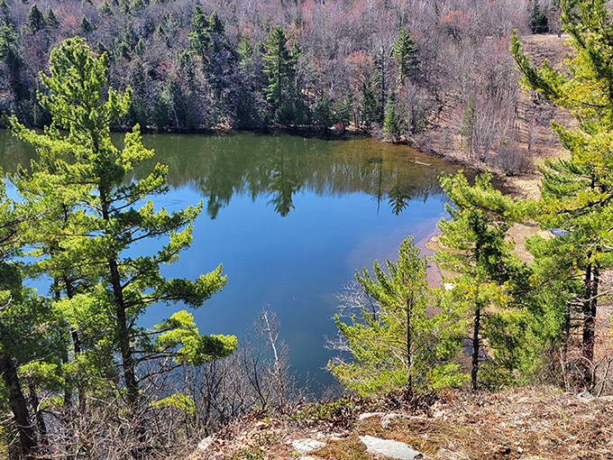 Mirror-like waters reflect towering pines, creating the perfect backdrop for outdoor adventures or peaceful contemplation.