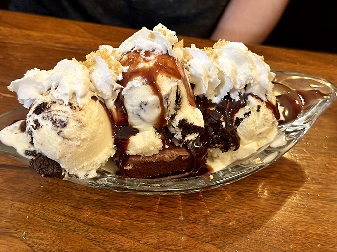 This isn't dessert – it's a masterpiece of dairy engineering that makes you wonder if architects should be consulting ice cream parlors for inspiration.