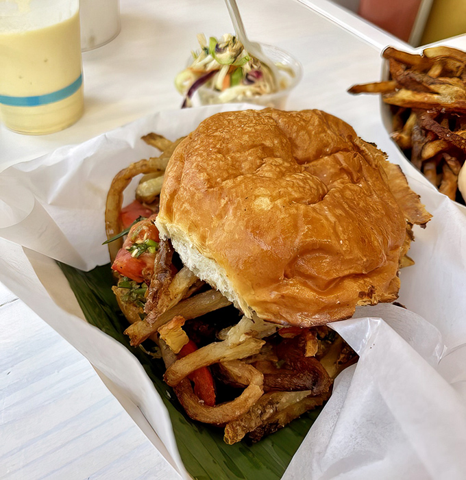 A black bean frita that proves vegetarian options needn't be an afterthought &ndash; this flavor-packed sandwich might convert even dedicated carnivores.