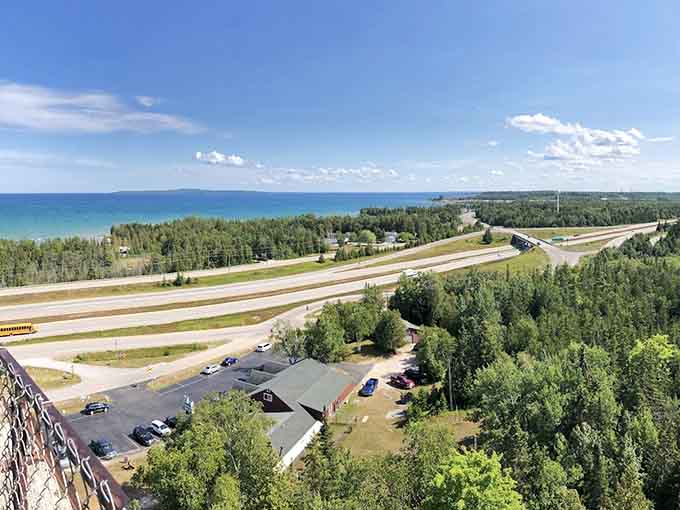 The platform offers 360-degree views where Lake Huron meets endless forest, and your camera gets a serious workout.