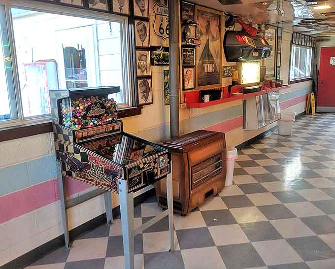 Vintage pinball machines and arcade games offer pre-show entertainment. Some things are just better with buttons and levers.