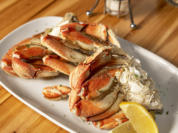 Dungeness crab arrives looking like it's ready for its close-up, sweet meat waiting to be discovered.