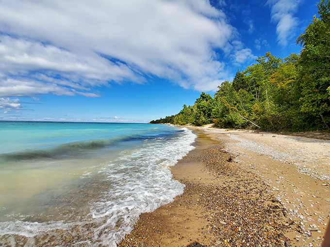 Fisherman's Island State Park offers pristine shoreline where crystal waters meet stony beaches&mdash;Michigan's natural answer to Caribbean getaways.