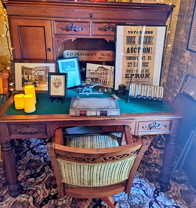 E.O. Grosvenor's desk – where important correspondence happened without a single email notification or Zoom meeting.