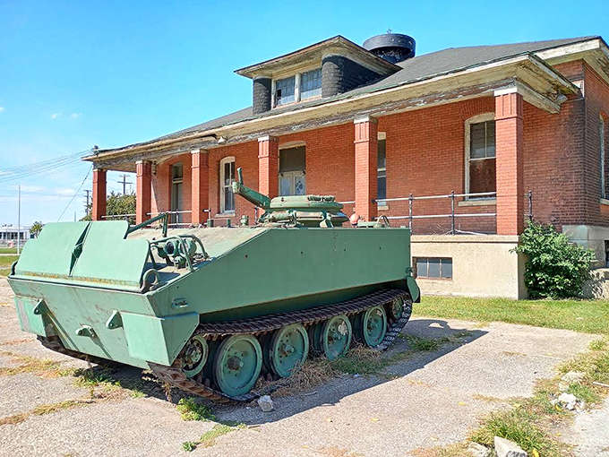 This armored personnel carrier looks ready to roll, proving that Historic Fort Wayne's military vehicle collection spans way beyond muskets and cannons into the modern era.