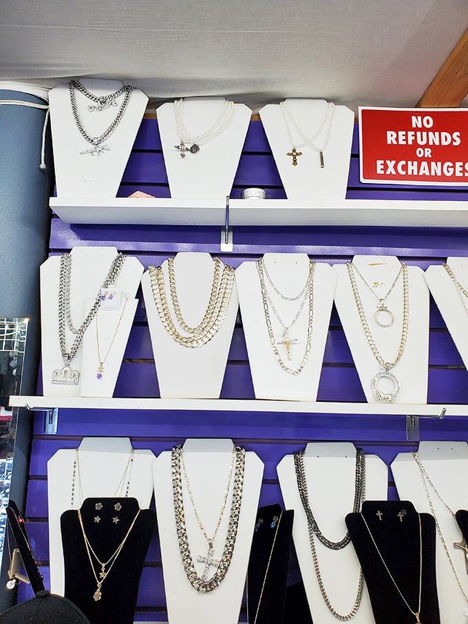 Bling bazaar! Silver chains and golden crosses create a treasure trove of affordable sparkle for accessorizing any outfit from Sunday best to Saturday night.