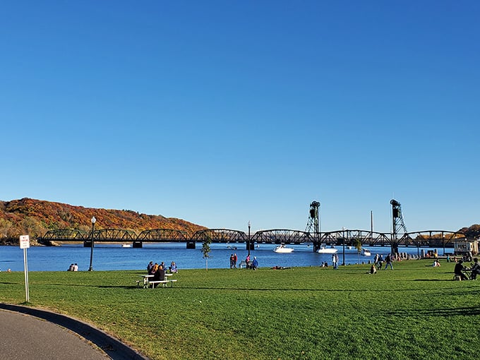 Lowell Park stretches along the riverfront, offering the perfect stage for people-watching, boat-spotting, and sunset-admiring all in one location.