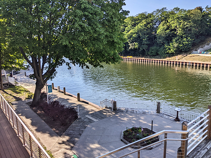 The Riverwalk meanders alongside Manistee's namesake river, offering contemplative views and connecting downtown to the channel.