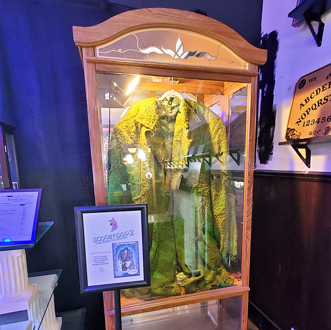 The actual costume from "Scooby-Doo 2" stands preserved in its eerie glory &ndash; movie history frozen in time.