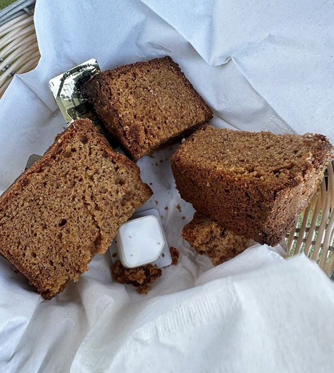 Banana bread bliss: Warm, homemade comfort that somehow tastes even better with sand between your toes.