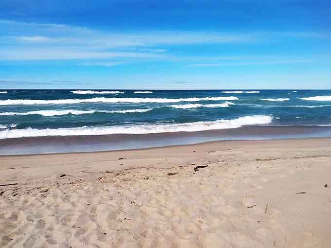 Lake Superior's waves create nature's own meditation soundtrack, rhythmically washing away your stress with each gentle crash.