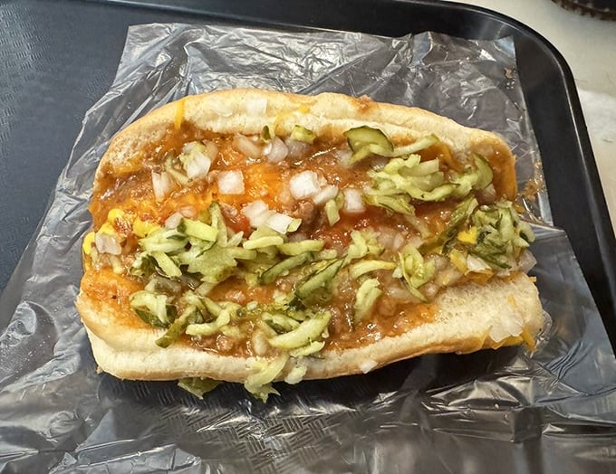 The Ultradog lives up to its super-powered name, combining every topping in Yesterdog's arsenal for the ultimate hot dog experience.