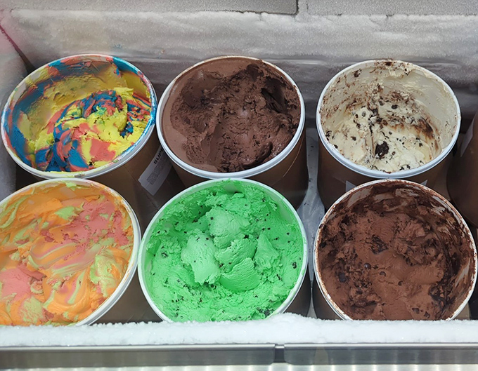 Rainbow-colored tubs of homemade goodness await their turn to become someone's perfect afternoon &ndash; decision paralysis never tasted so sweet.