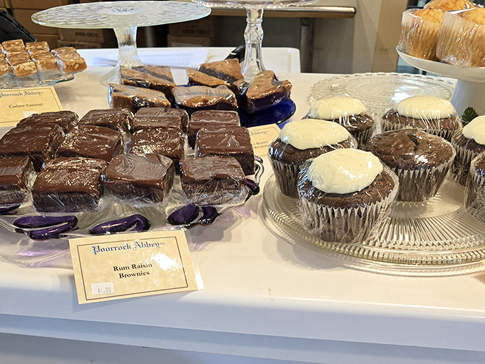 Rum-raisin brownies and frosted cupcakes await their faithful followers &ndash; dense, rich creations that have people driving hundreds of miles just for a taste.