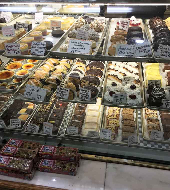 From cheesecakes to brownies, this display case is where dessert dreams come true and diet plans go to die, gloriously.