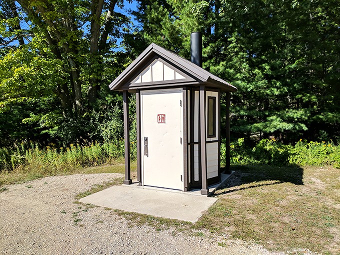 The Taj Mahal of trail restrooms &ndash; surprisingly clean, wonderfully placed, and more welcome than any five-star hotel when nature calls.