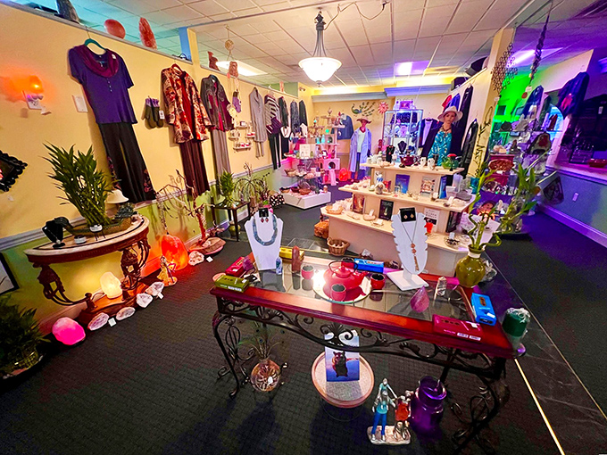Browsing the boutique feels like a treasure hunt where every colorful corner reveals new delights for the spirit.