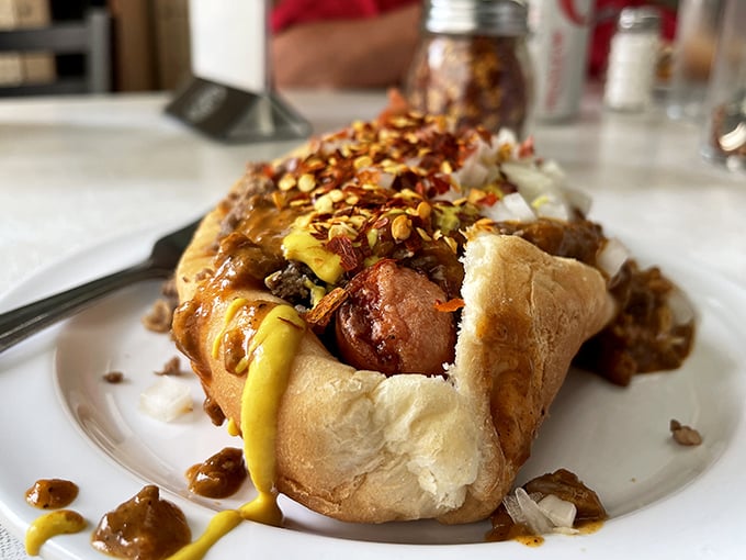 A spicy variation that kicks things up a notch &ndash; same classic coney foundation with added heat for those who like their Detroit experience with extra zing.