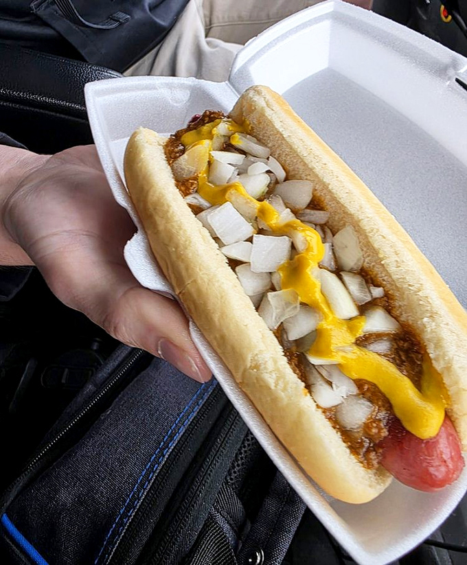 Even in a to-go container, the Coney Dog maintains its dignity and deliciousness &ndash; proof that some pleasures are portable.