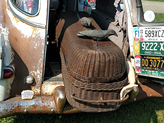 Wicker casket: Vintage wicker meets rust-kissed patina in this time capsule of funeral traditions past. Airy yet eerily elegant.