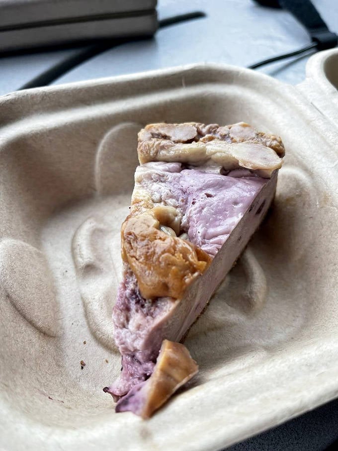 This berry-infused vegan creation challenges everything you thought you knew about plant-based desserts, with swirls of fruity goodness throughout.