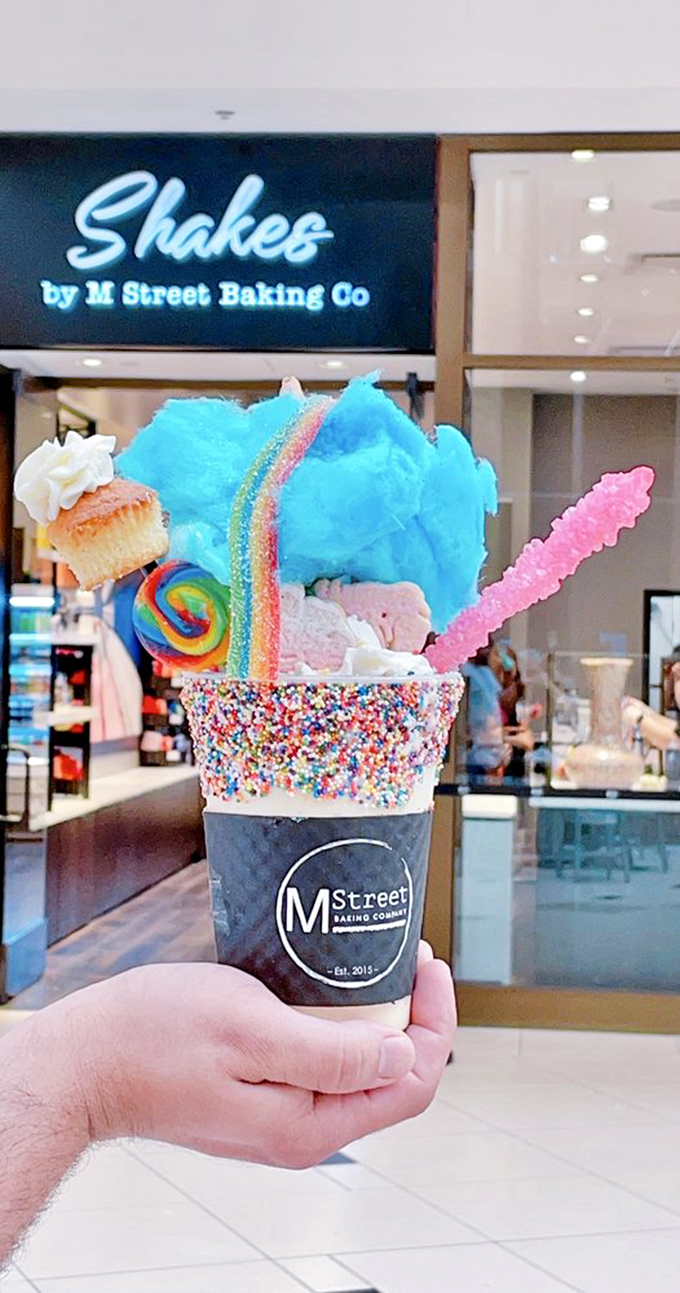 Cotton candy clouds float above this birthday celebration in a glass, proving some childhood dreams do come true&mdash;they just needed more sprinkles.