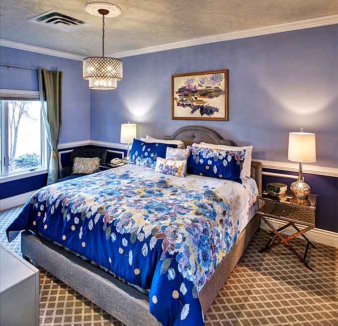 The Cezanne suite wraps guests in blue tranquility, with bedding so plush you'll contemplate permanent residency.