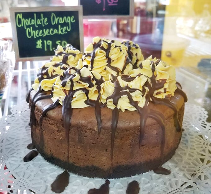 Chocolate and orange create a flavor marriage made in heaven, with delicate chocolate shavings adding textural contrast to this creamy masterpiece.