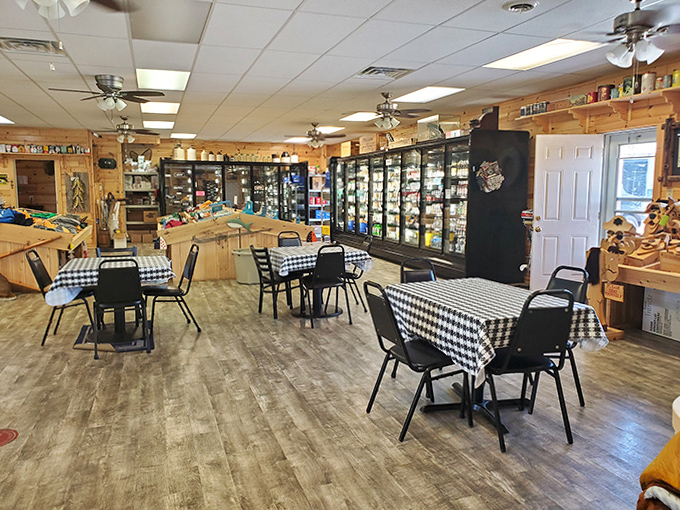 Part restaurant, part market &ndash; King's dining area flows into grocery aisles where every product tells a story about Upper Peninsula food traditions.