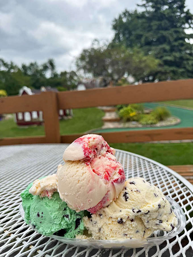 This sundae situation is serious business, featuring multiple flavors and toppings that would make any dessert lover weep with joy.