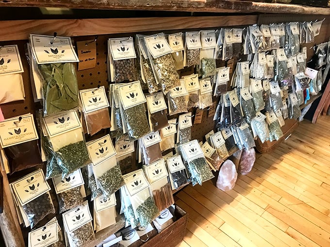 An herbalist's dream&mdash;wall-to-wall botanical treasures for brewing everything from medicinal teas to magical potions.