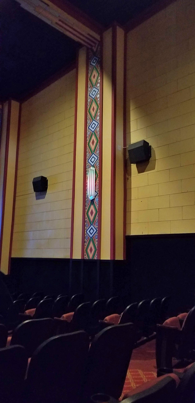 Vibrant wall patterns showcase the Art Deco style that makes the Garden not just a theater but a work of art itself.