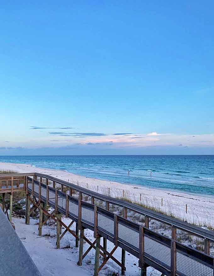 That magical moment when the boardwalk ends and Grayton's emerald waters first come into view. Prepare for audible gasping.