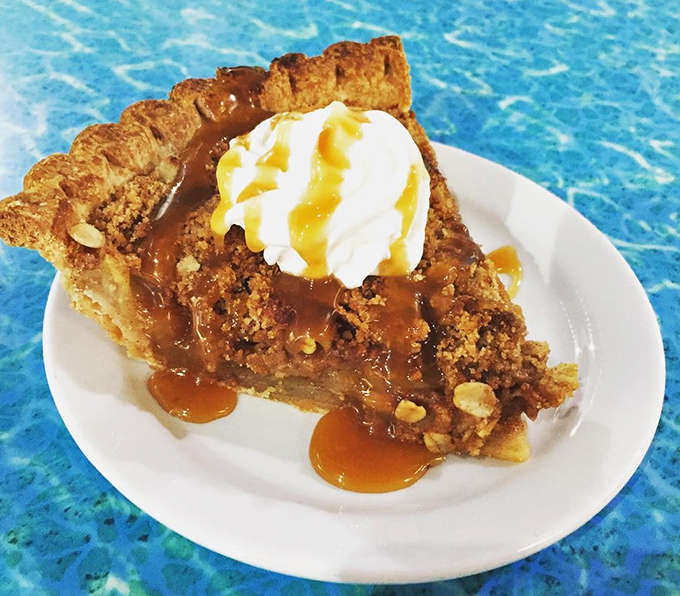 Pie: This caramel apple masterpiece isn't just dessert&mdash;it's an edible love letter to Michigan's orchards, crowned with a dollop of fresh cream.