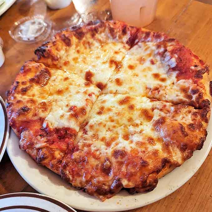 Cheese pizza done right &ndash; sometimes simplicity is the ultimate sophistication, especially when it's this perfectly executed.