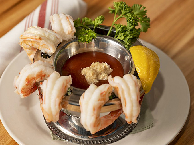 The shrimp cocktail isn't just an appetizer&mdash;it's an architectural achievement with flavors to match its presentation.