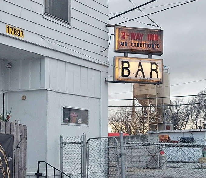 Signage: The vintage "BAR" sign has guided thirsty Detroiters to this historic establishment through boom times and bust.