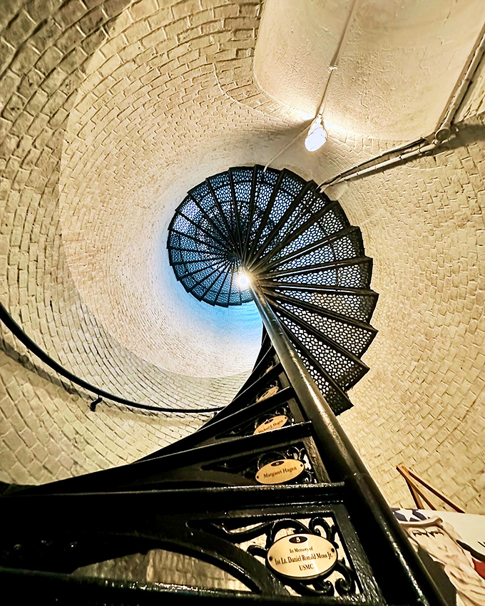 The spiral staircase winds upward like a nautical DNA strand &ndash; 177 steps of anticipation leading to one of Florida's most spectacular views.
