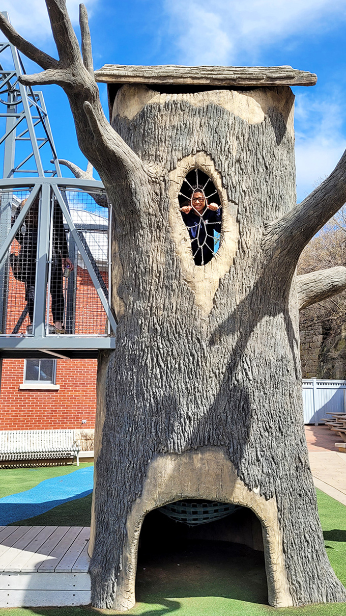 This hollow tree trunk hideaway isn't just a play structure &ndash; it's a portal to wherever a child's imagination wants to go.