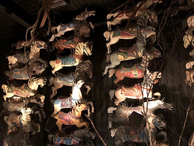 The world's largest indoor whale breaches magnificently, its massive jaws agape in a permanent display of marine majesty.