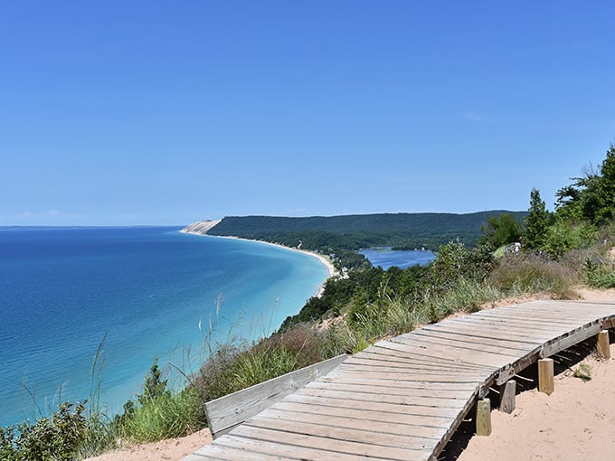 The Empire Bluff Trail delivers this postcard-perfect view after just a short hike. Worth every step and every bead of sweat.