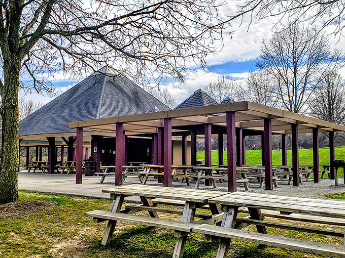 This picnic pavilion isn't just practical &ndash; it's where family legends are born over sandwiches and the occasional juice box spill.