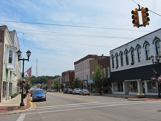 Buchanan's streets offer a living museum where American flags flutter year-round and neighbors still chat across picket fences.