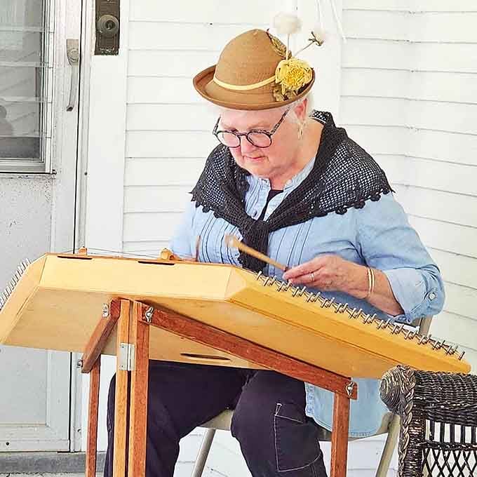 Living history in action &ndash; traditional music played on a hammered dulcimer brings authentic Victorian entertainment to modern audiences.