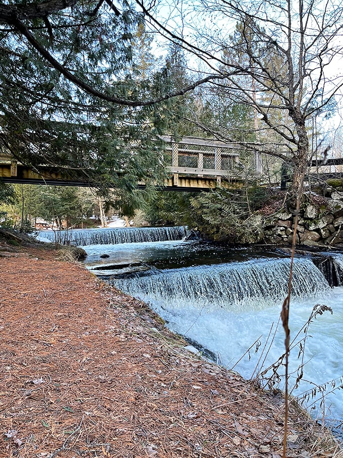 This charming wooden bridge offers both practical passage and picture-perfect views &ndash; infrastructure that knows how to multitask.