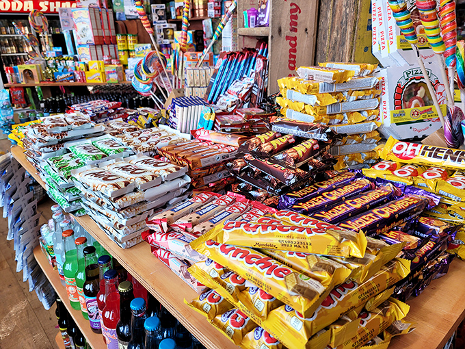 Chocolate bars stacked with military precision, standing at attention like sweet soldiers waiting to be deployed directly to your happiness receptors.