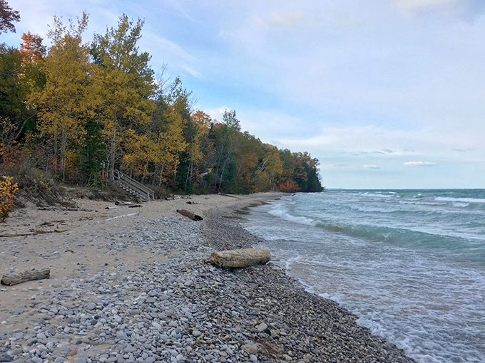 The gentle curve of Christmas Cove's shoreline invites wanderers to explore what lies just around the bend.