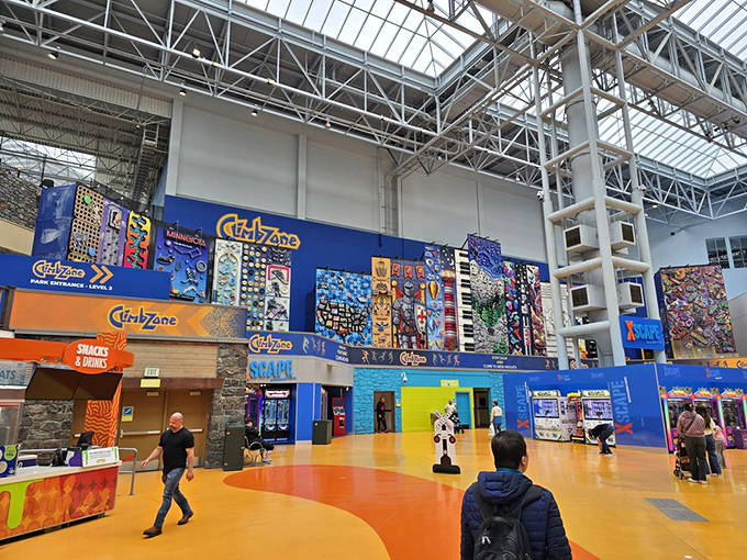 ClimbZone offers vertical challenges for energetic kids who somehow still have energy after five roller coasters and a pretzel the size of their head.