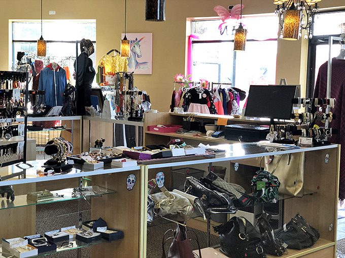 The counter area serves as command central, where fashion treasures are authenticated, priced, and prepared for their new fashion adventures.